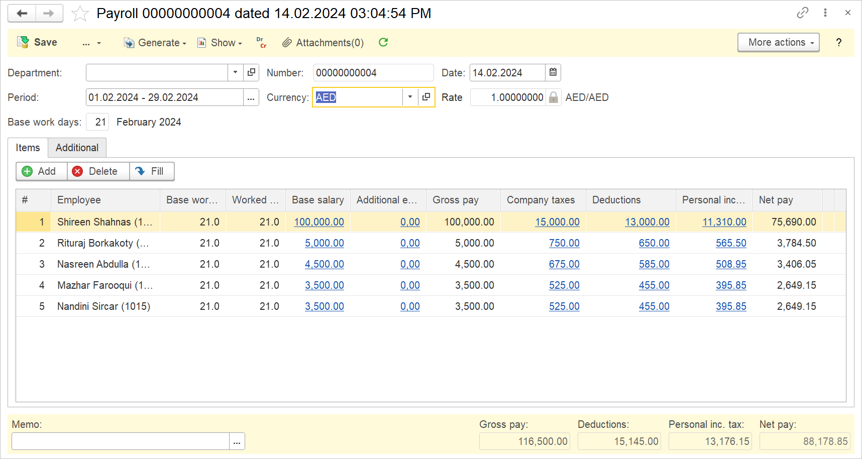 Payroll (Document) – AccountingSuite