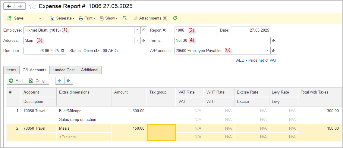 Expense Report – AccountingSuite
