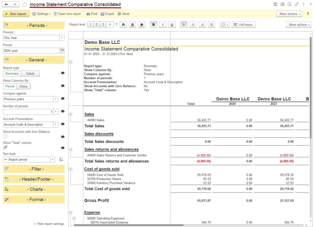 Consolidated reports – AccountingSuite