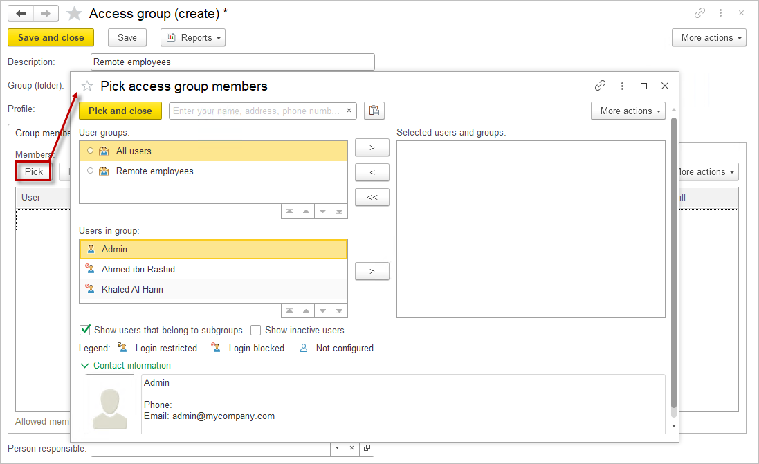 Access Groups and Profiles – AccountingSuite