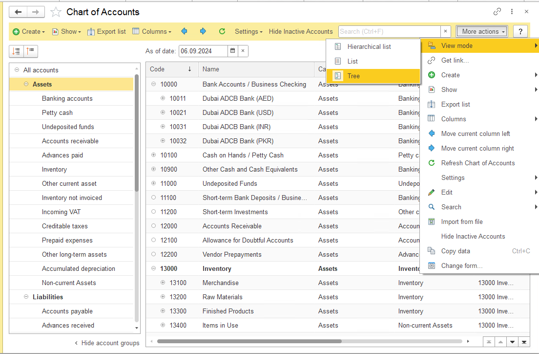 AccountingSuite – Chart of Accounts